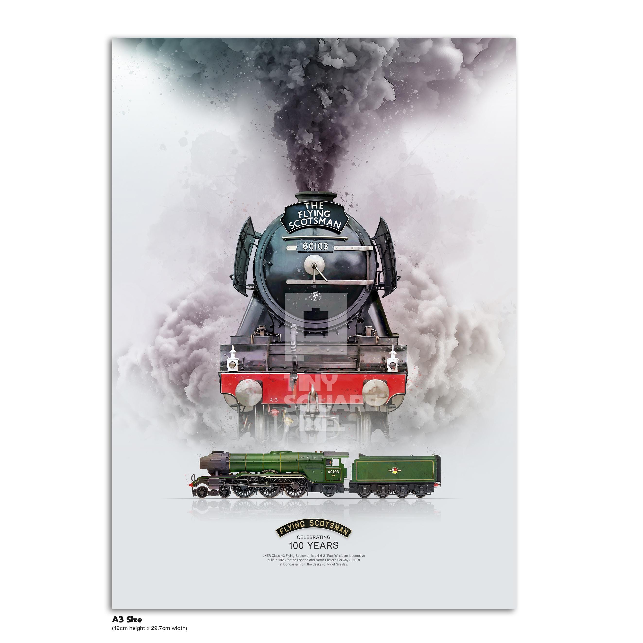 Flying Scotsman Poster, Train Wall Art Gift, Railway Print - Etsy