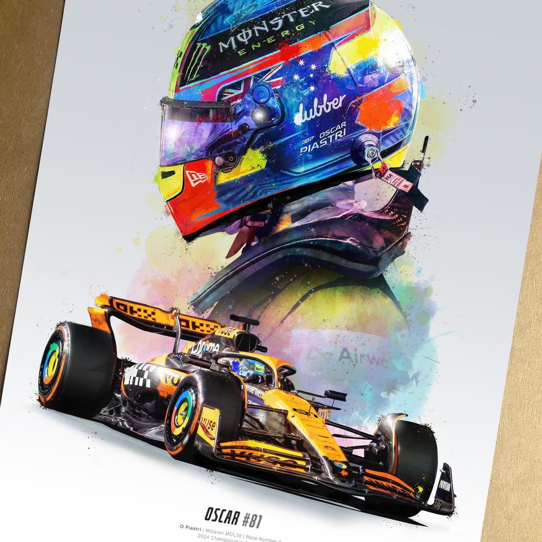 Oscar Piastri Poster Print, Mclaren Car Wall Art Gift - Etsy