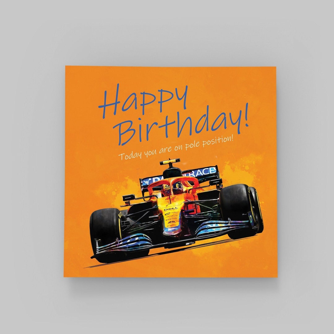 Lando Norris F1 Happy Birthday Card Illustrated Mclaren - Etsy Ireland