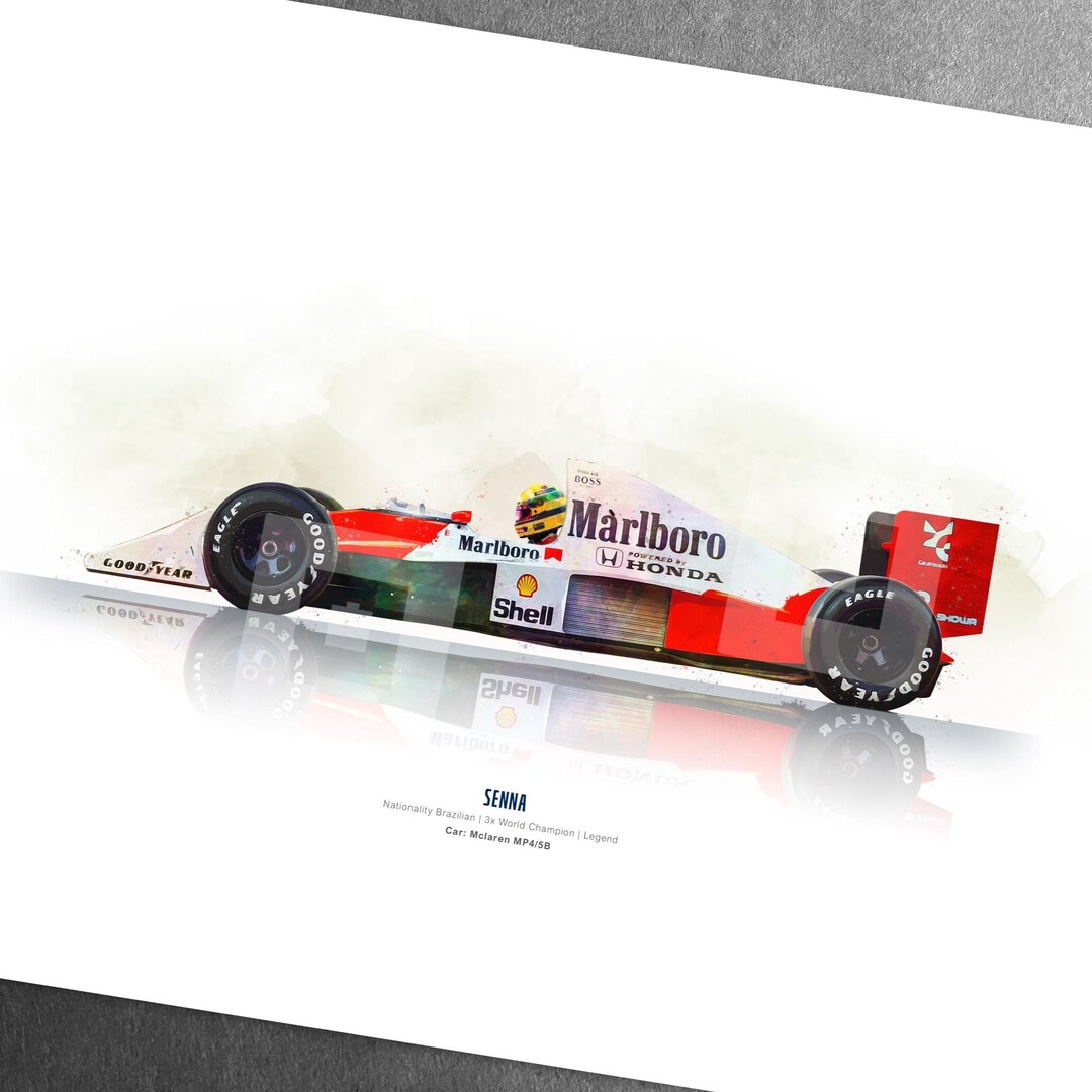 Ayrton Senna Poster Mclaren Car Print Ayrton Senna Wall Art Birthday ...