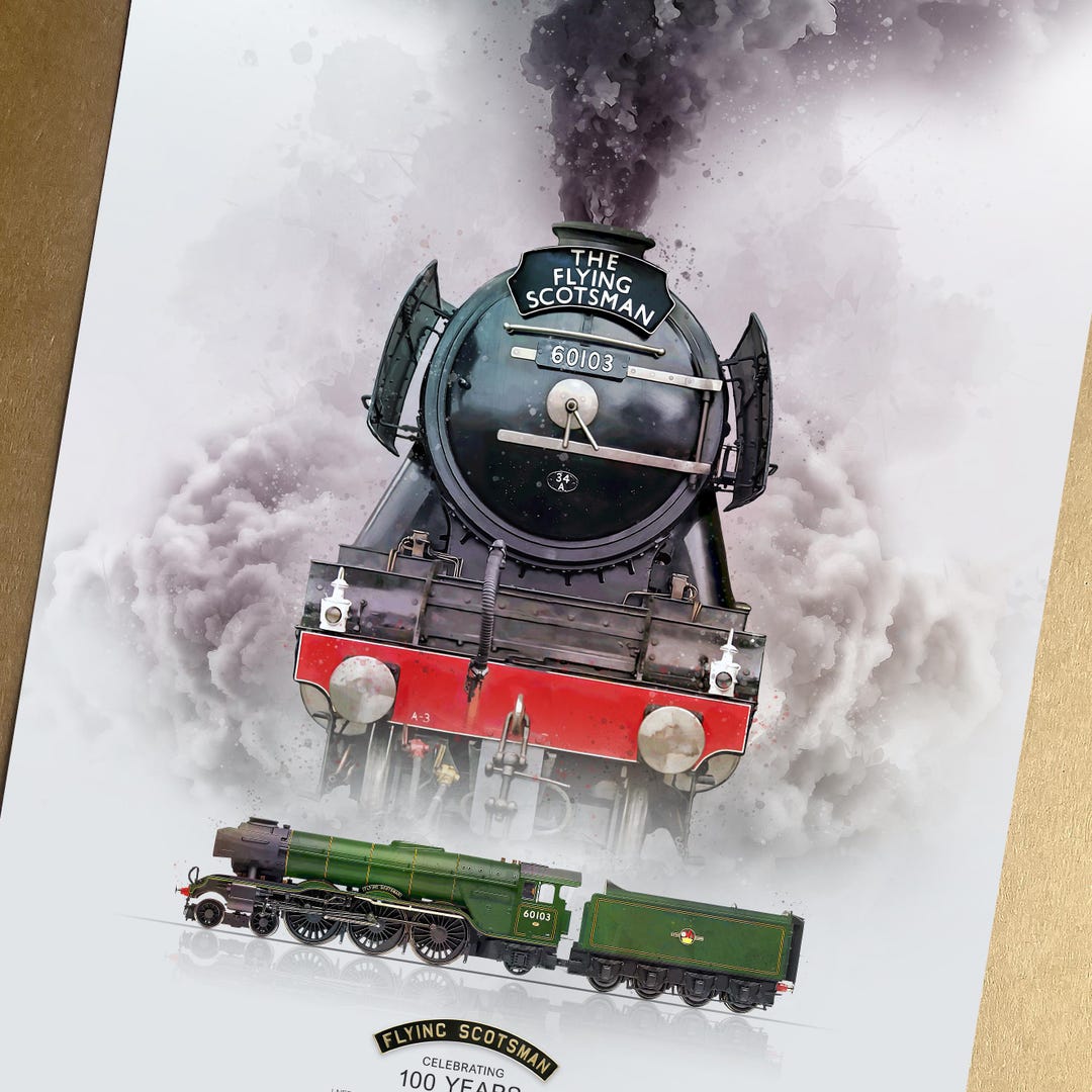 Flying Scotsman Train Poster Railway Wall Art Print Flying Scotsman ...