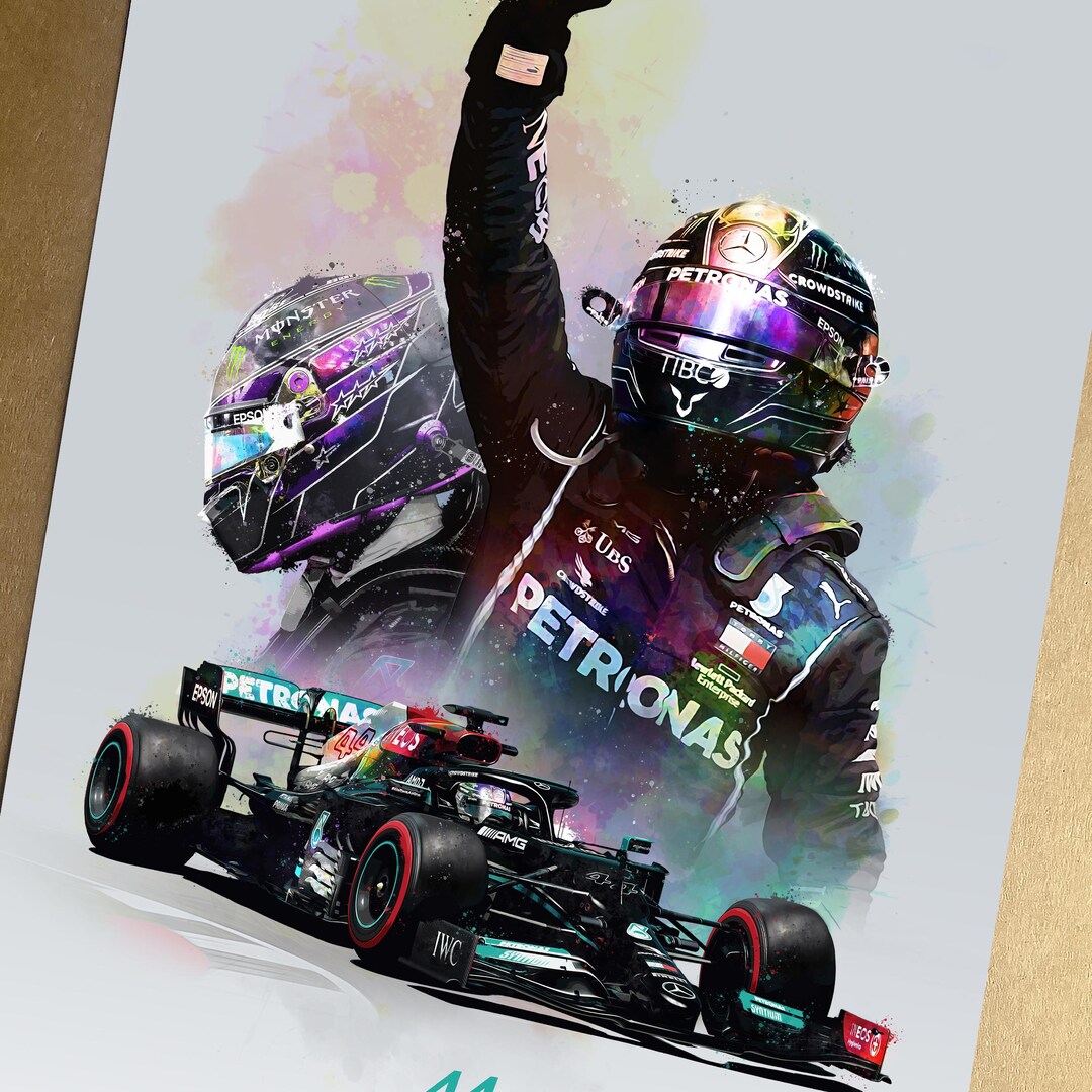 Lewis Hamilton Poster Mercedes Car Wall Art Birthday Gift for ...