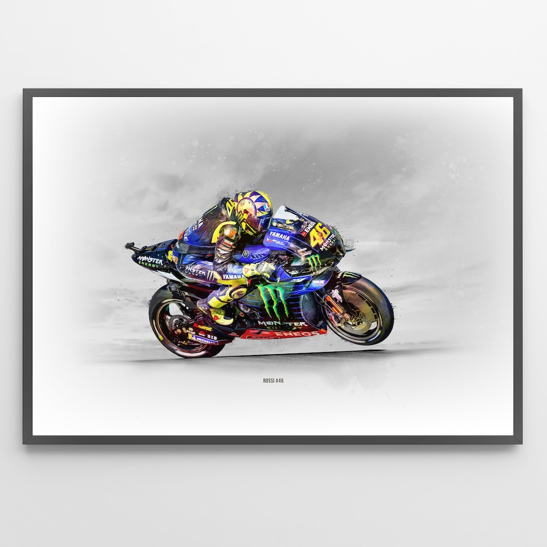 Valentino Rossi Motogp Poster, Motogp Print, Motogp Wall Art unframed ...
