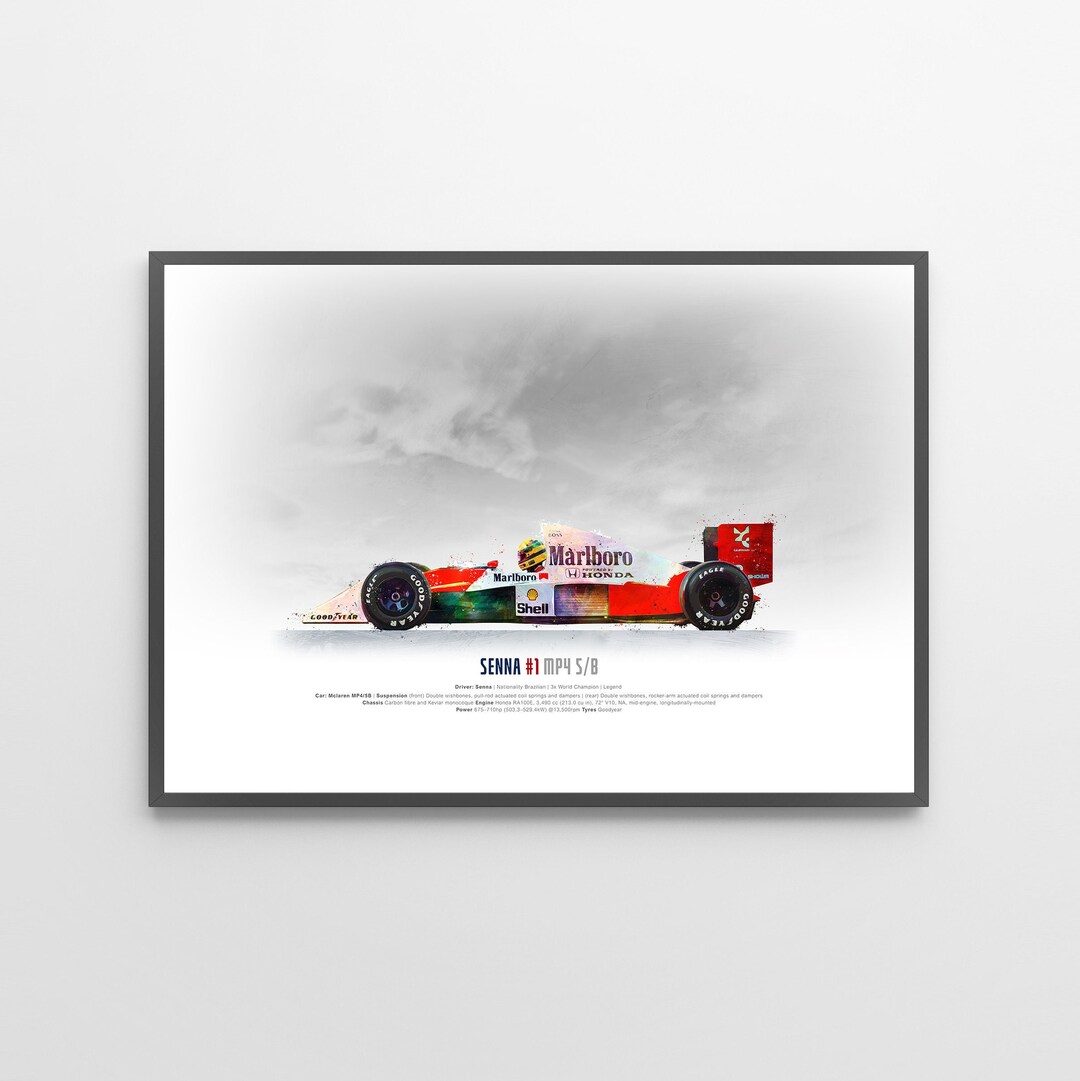 Ayrton Senna Mclaren F1 Car Poster Print 3 Times World - Etsy