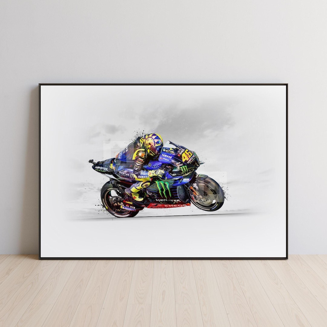 Valentino Rossi Poster Valentino Rossi Motogp Wall Art Yamaha Motogp ...