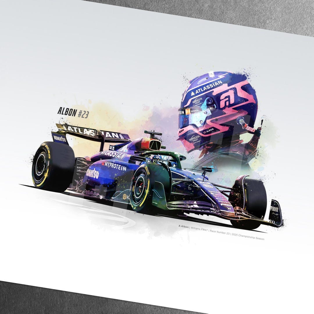 2025 Alex Albon Poster Williams Car Print Alex Albon Wall Art Birthday ...