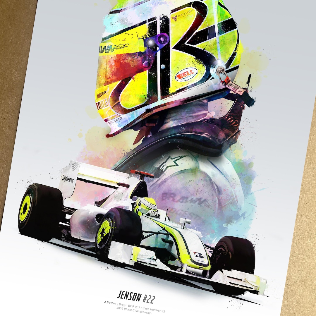 Jenson Button Poster Brawn Car Wall Art Print Jenson Button Gift - Etsy