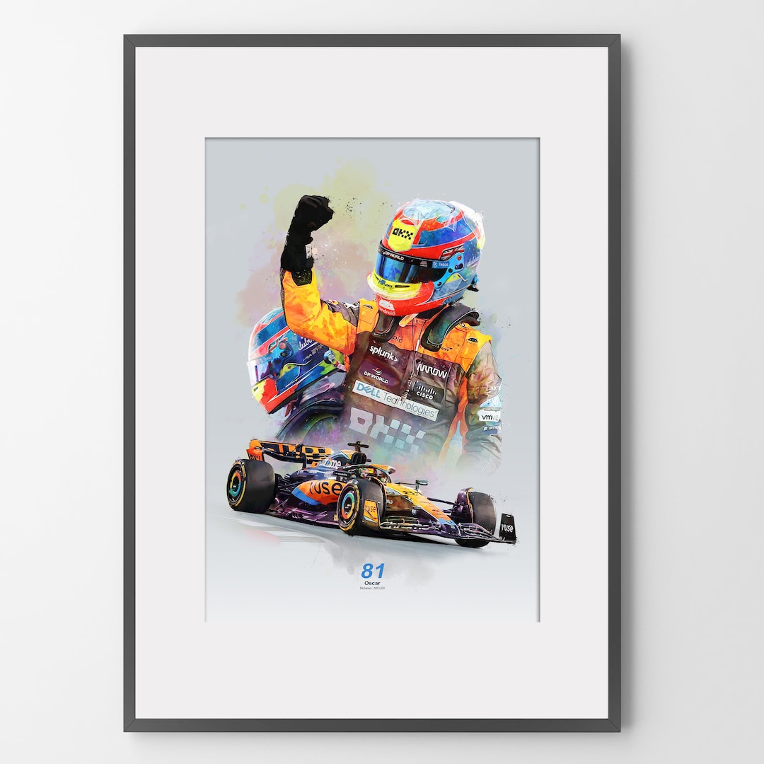Oscar Piastri Formula 1 Poster Print Wall Art Illustration unframed ...