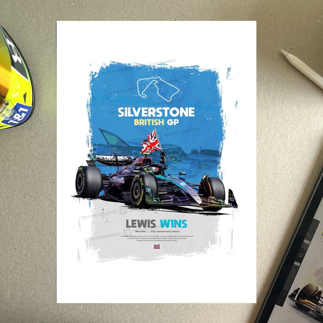Lewis Hamilton Wins F1 Poster, Lewis Hamilton F1 Print Wins 2024 ...