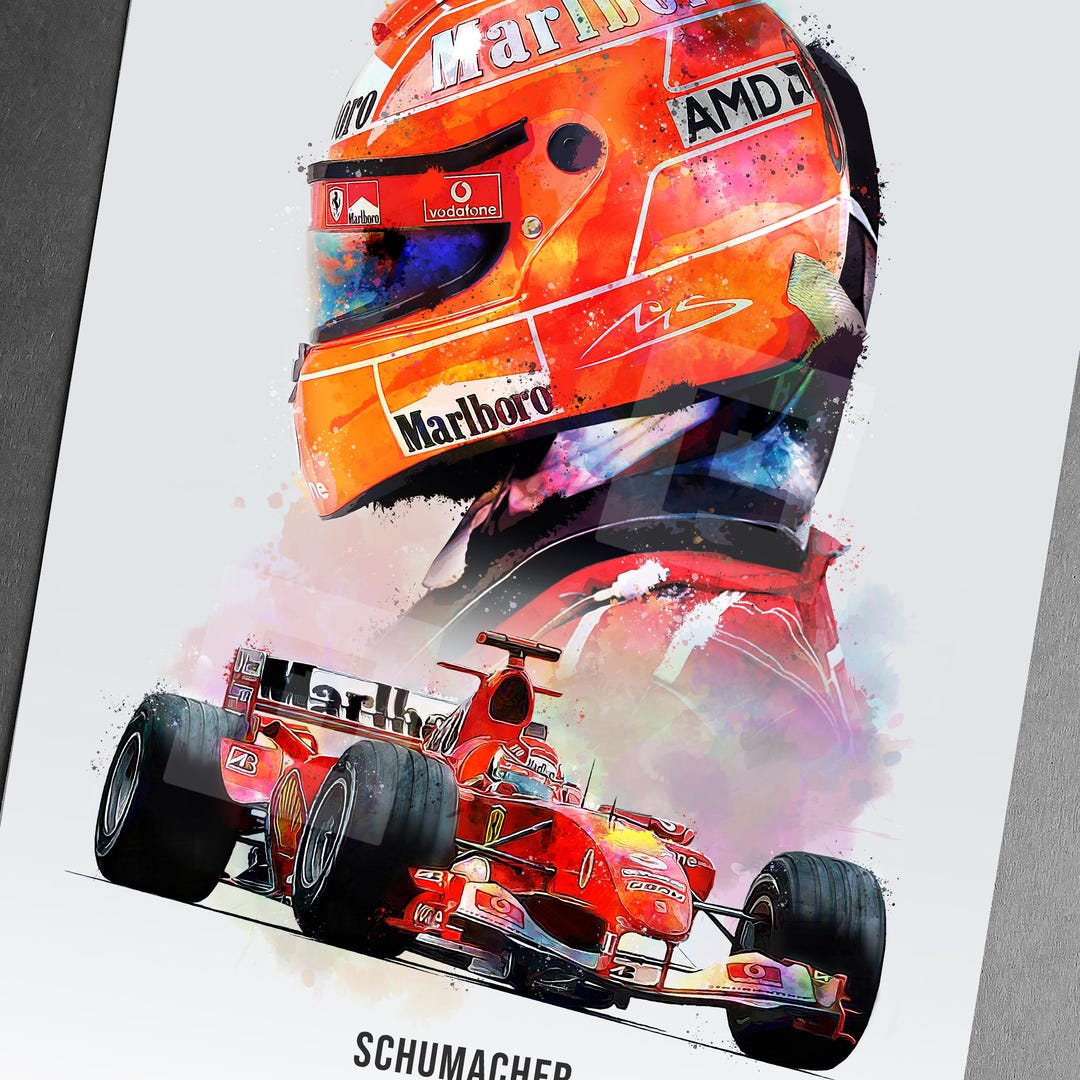 Michael Schumacher Poster: Ferrari Car Wall Art Print, Gift for Motorsport Fan - Etsy