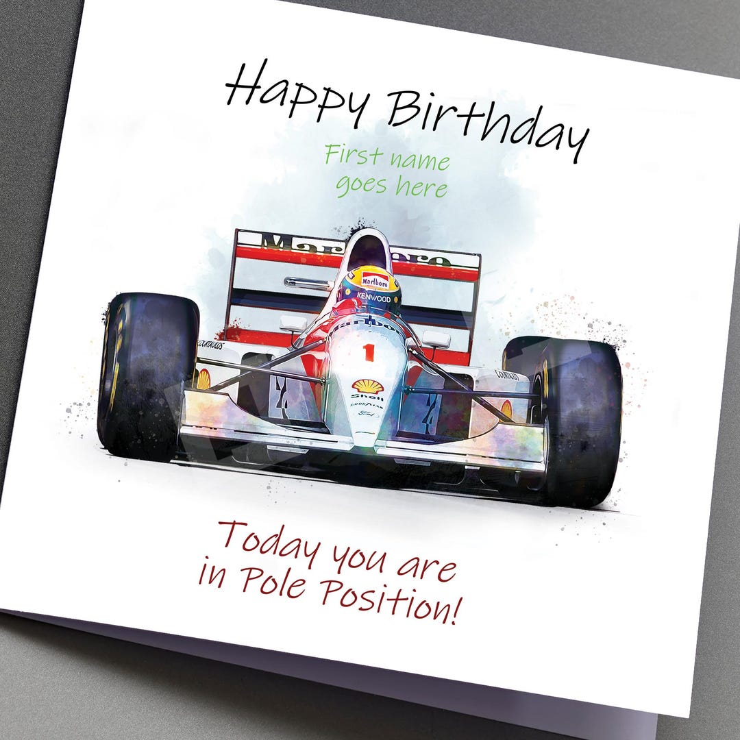 Ayrton Senna Birthday Card Personalised Ayrton Senna Birthday Card ...