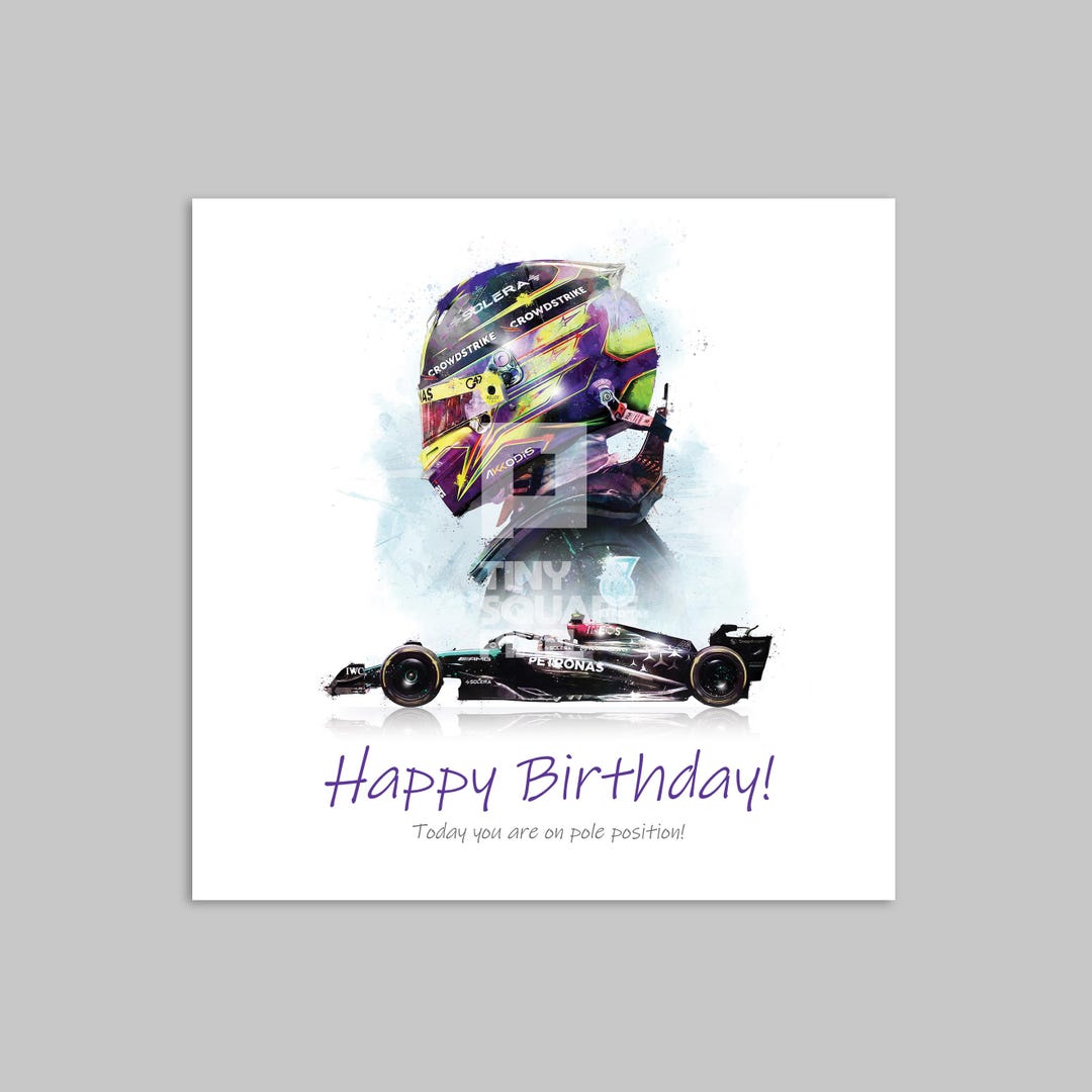 Lewis Hamilton F1 Birthday Card, Racing Driver Motorsport Gift ...