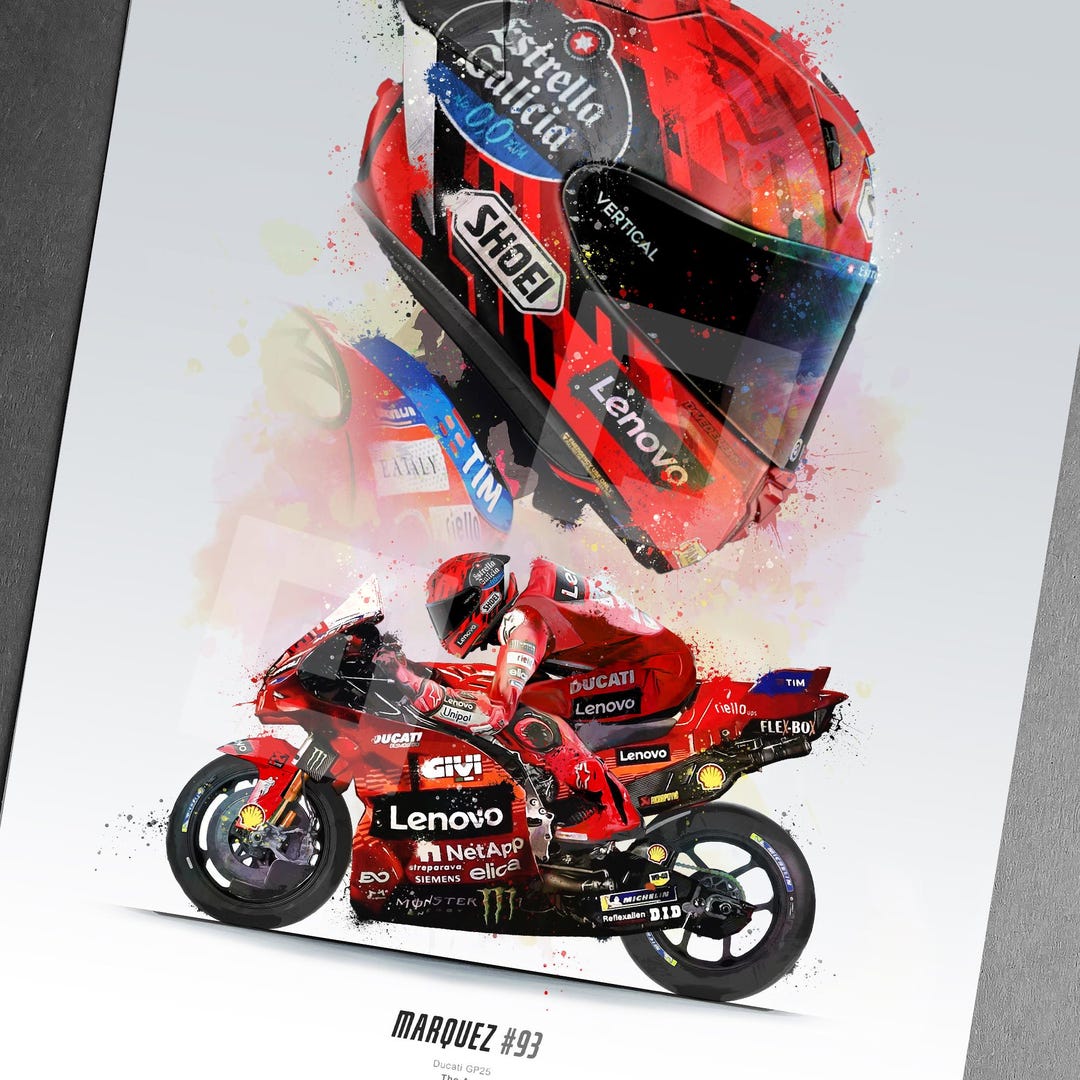 Marc Marquez Poster Ducati Motogp Bike Print Marc Marquez Wall Art Gift ...