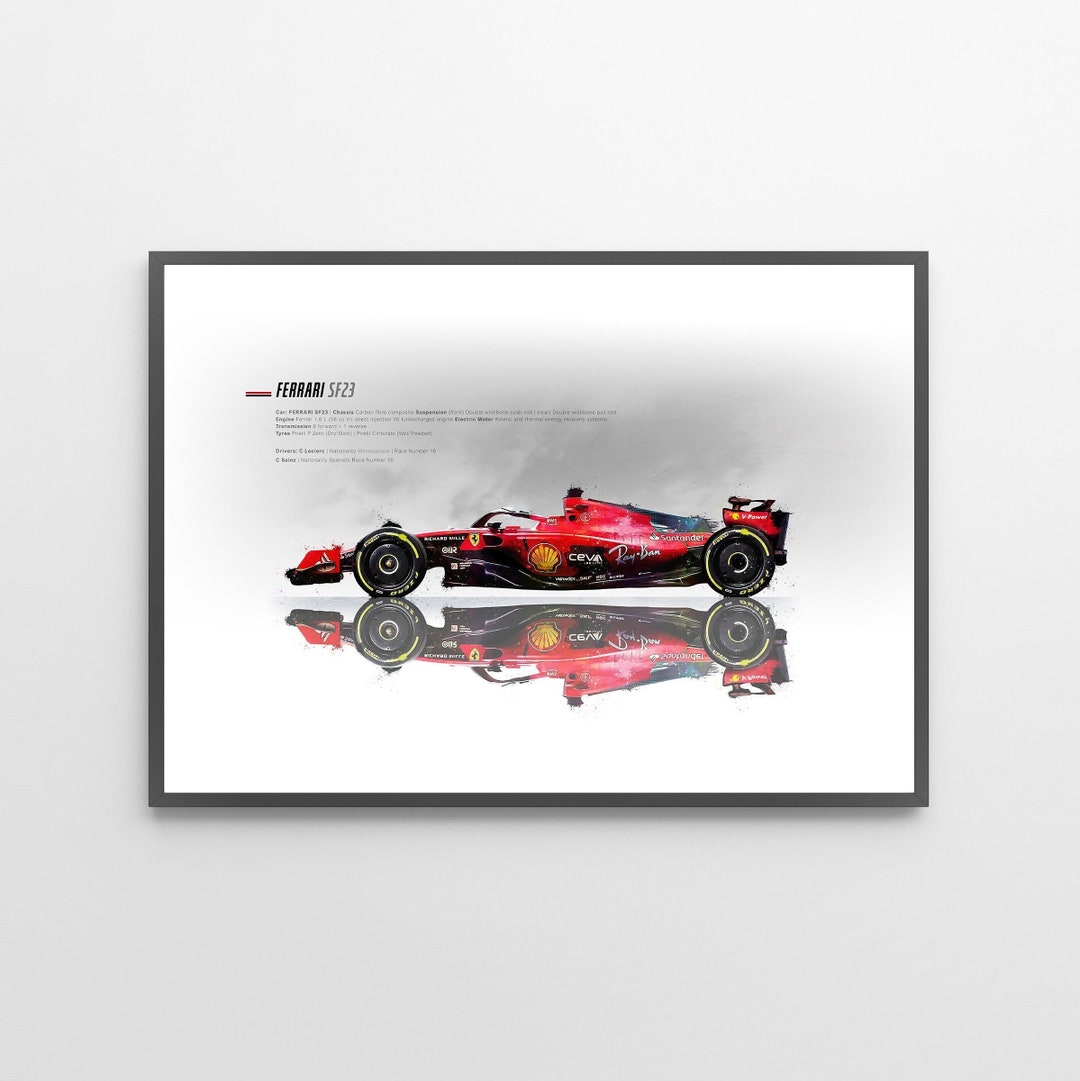 Ferrari F1 Car Poster Print 2023 SF23 Charles Leclerc - Etsy