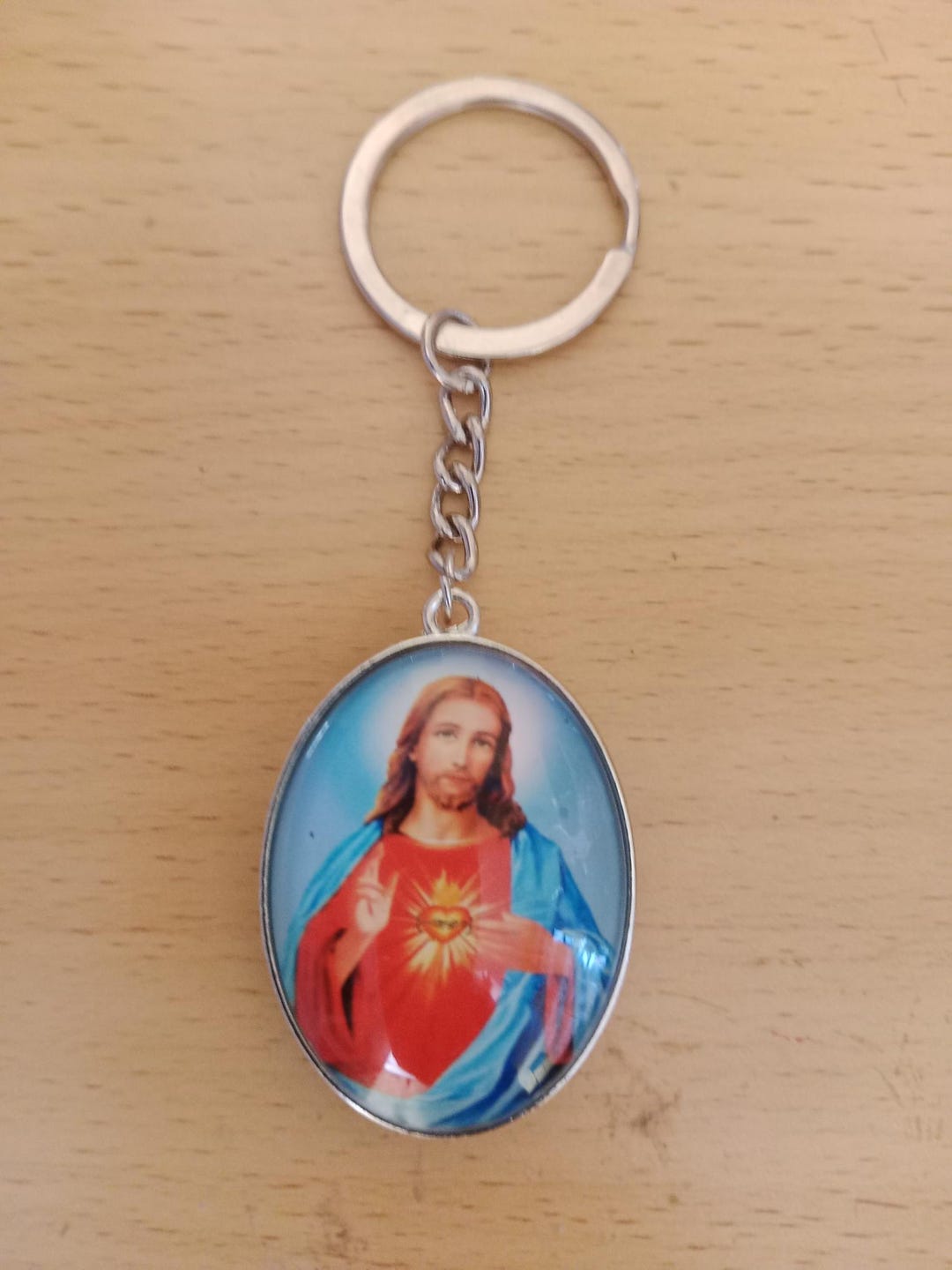 Sacred Heart of Jesus Key Chain - Etsy