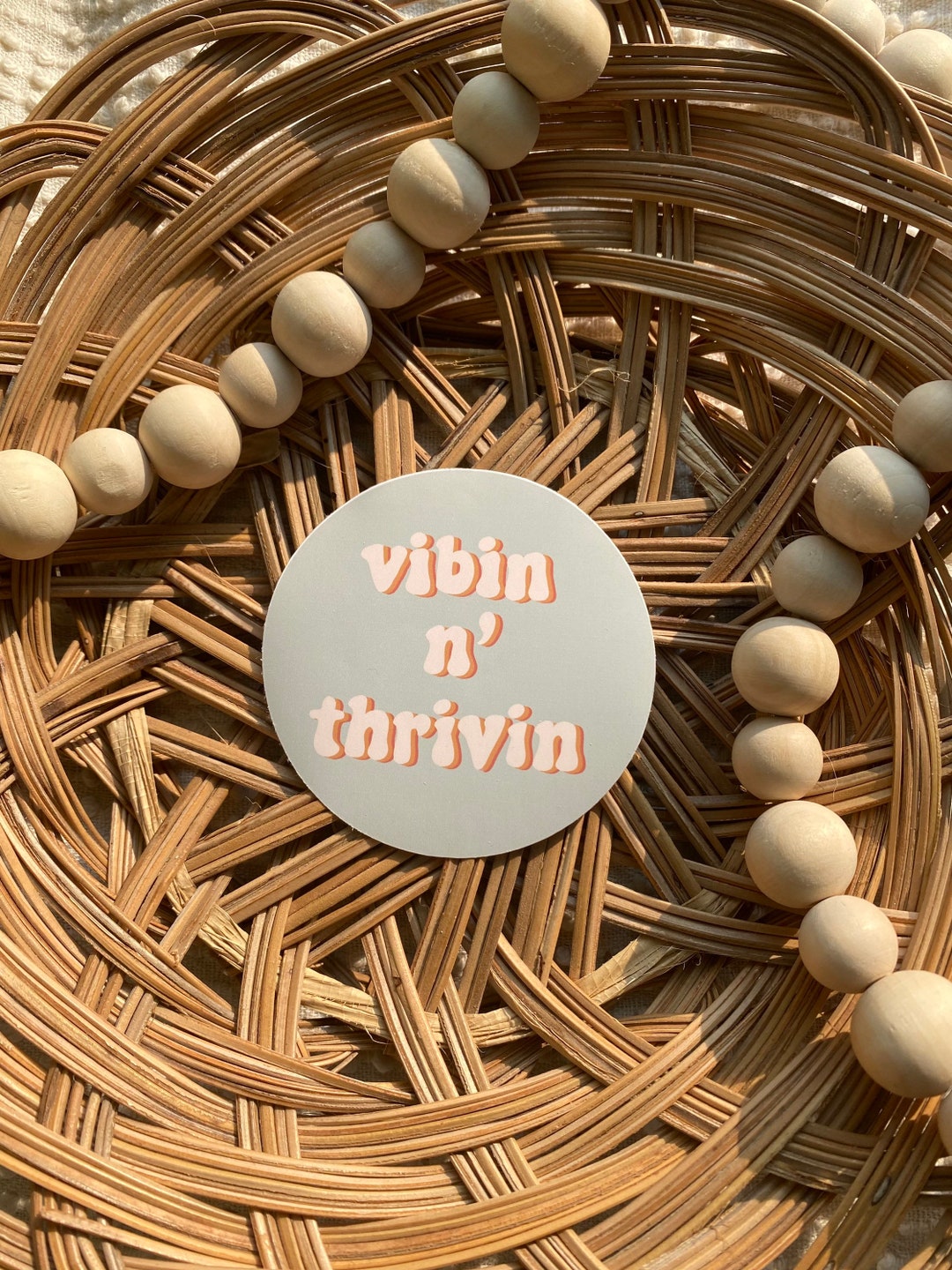 Vibing and Thriving Sticker Waterproof Stickers Boho - Etsy