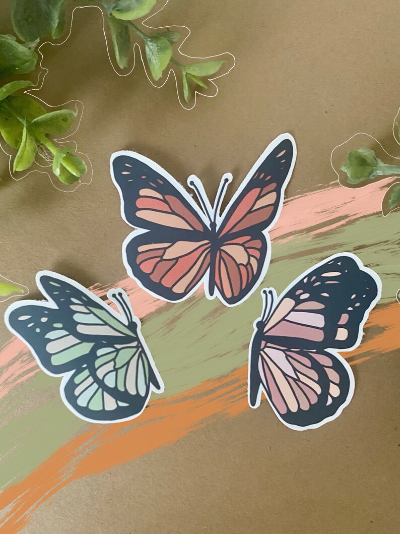 Butterfly Sticker Pack Waterproof Stickers Boho Stickers - Etsy