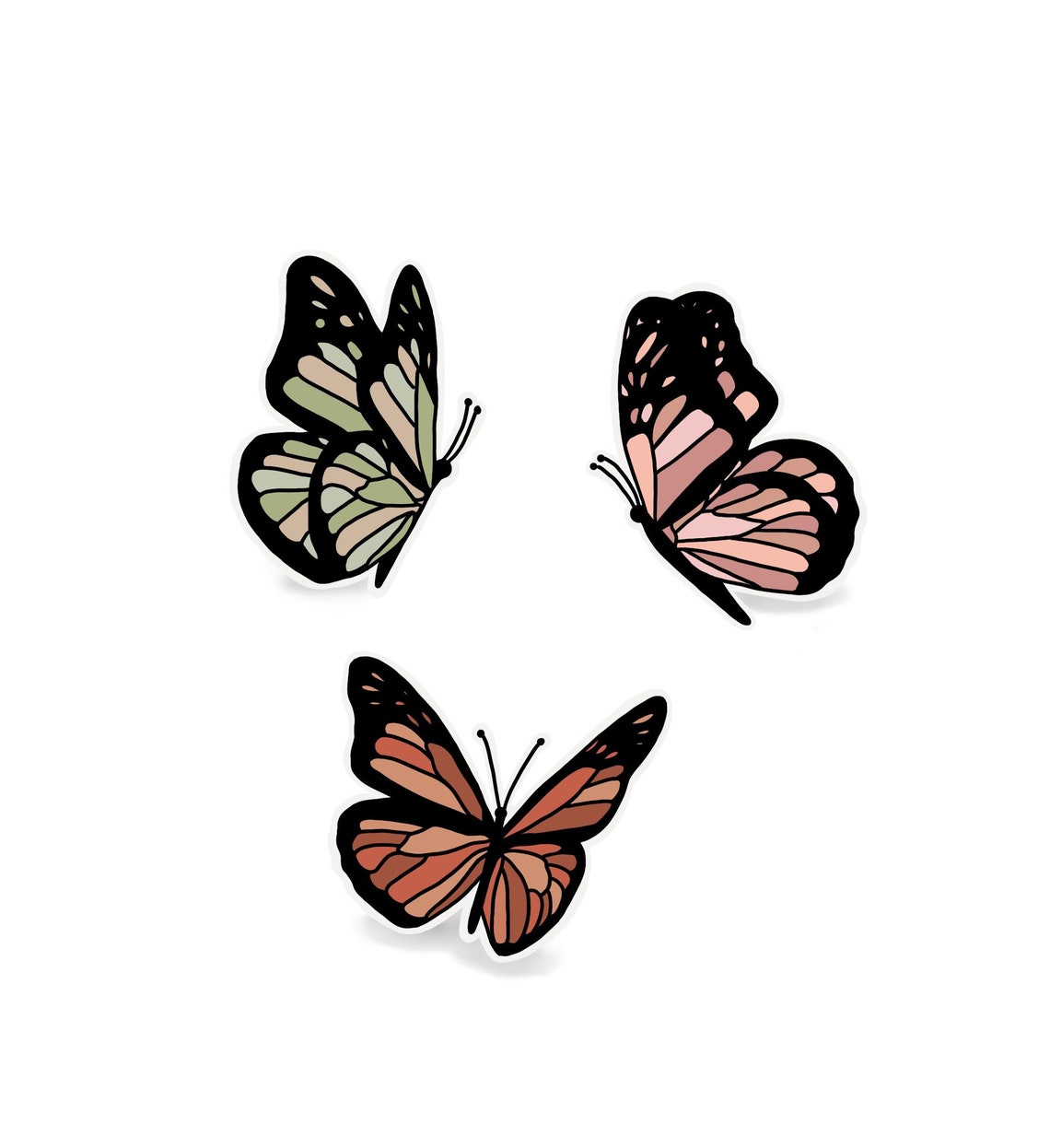 Butterfly Sticker Pack Waterproof Stickers Boho Stickers - Etsy