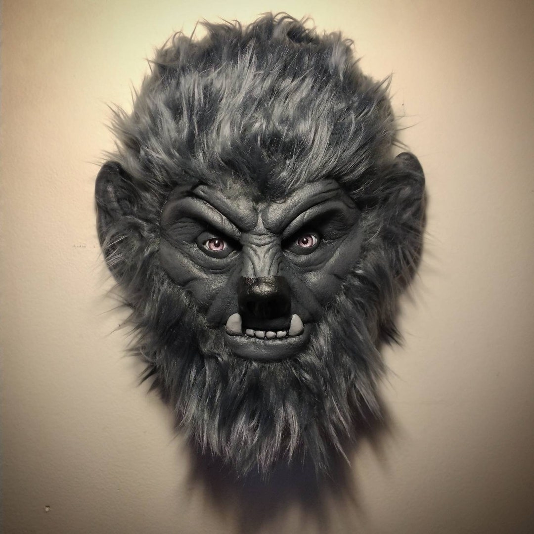 Grey Fur Wolfman Wall Mounted Head - Etsy