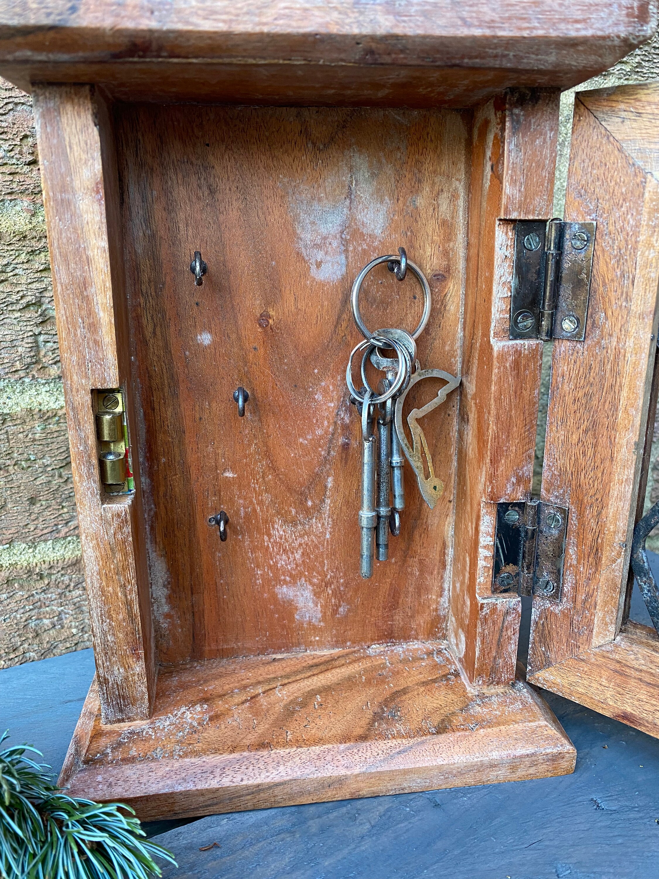 Vintage Wooden Key Box With Cast Iron Door - Etsy
