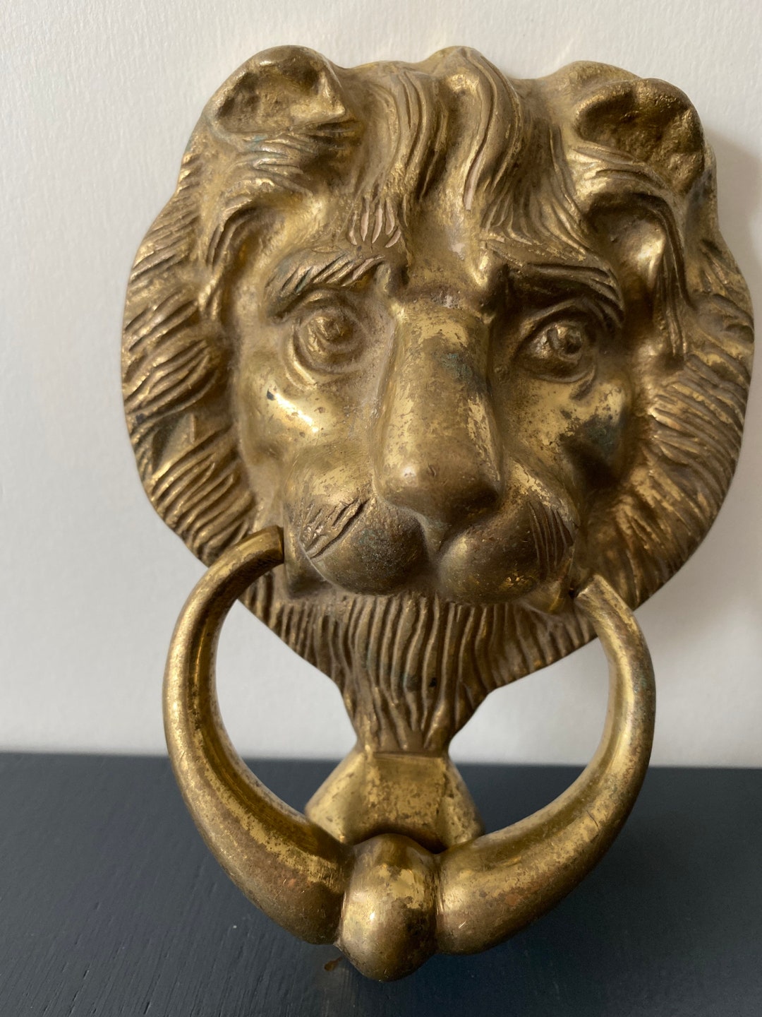 Vintage Brass Lion Knocker - Etsy