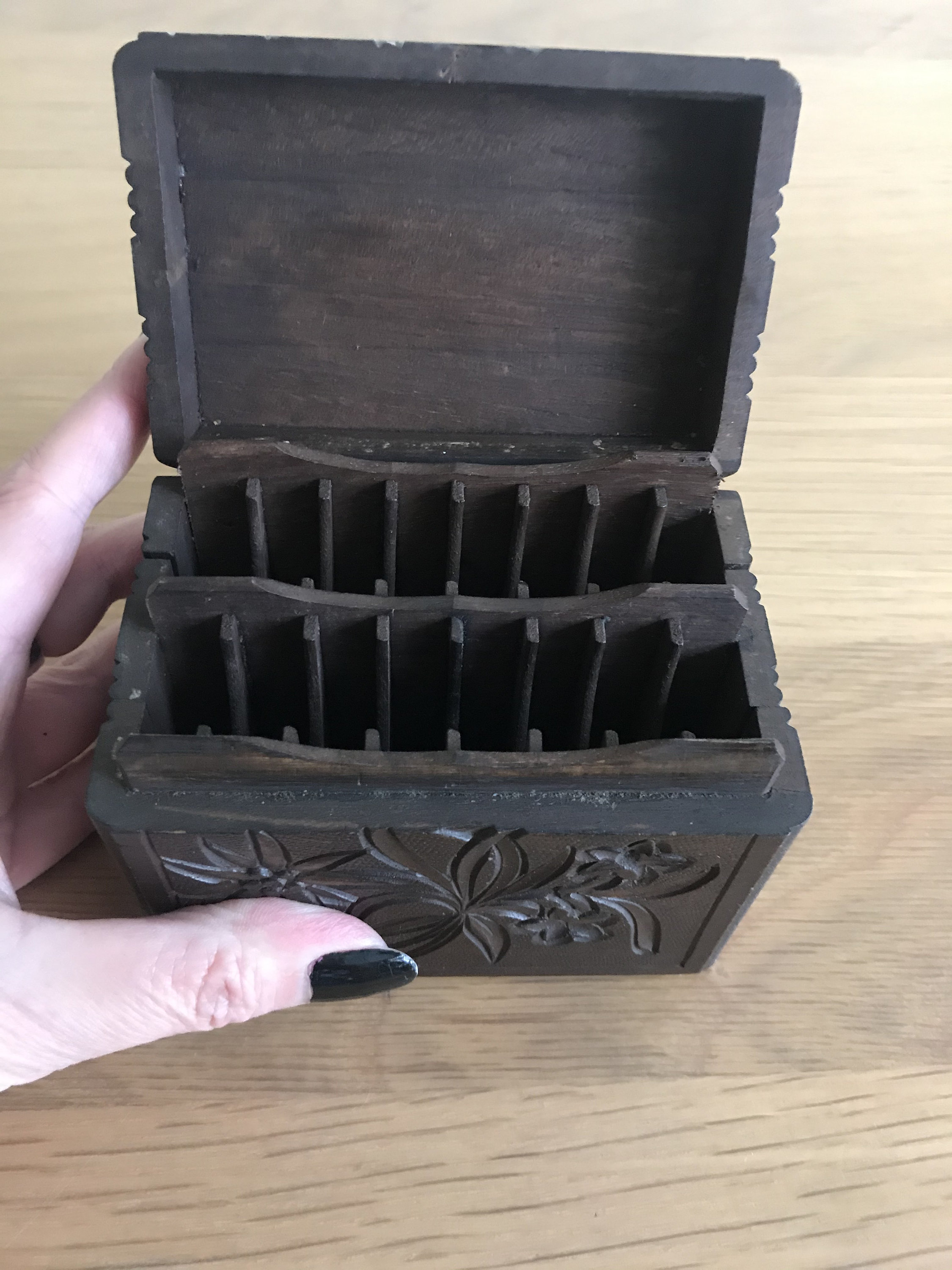 Vintage Wooden Cigarette Box - Etsy