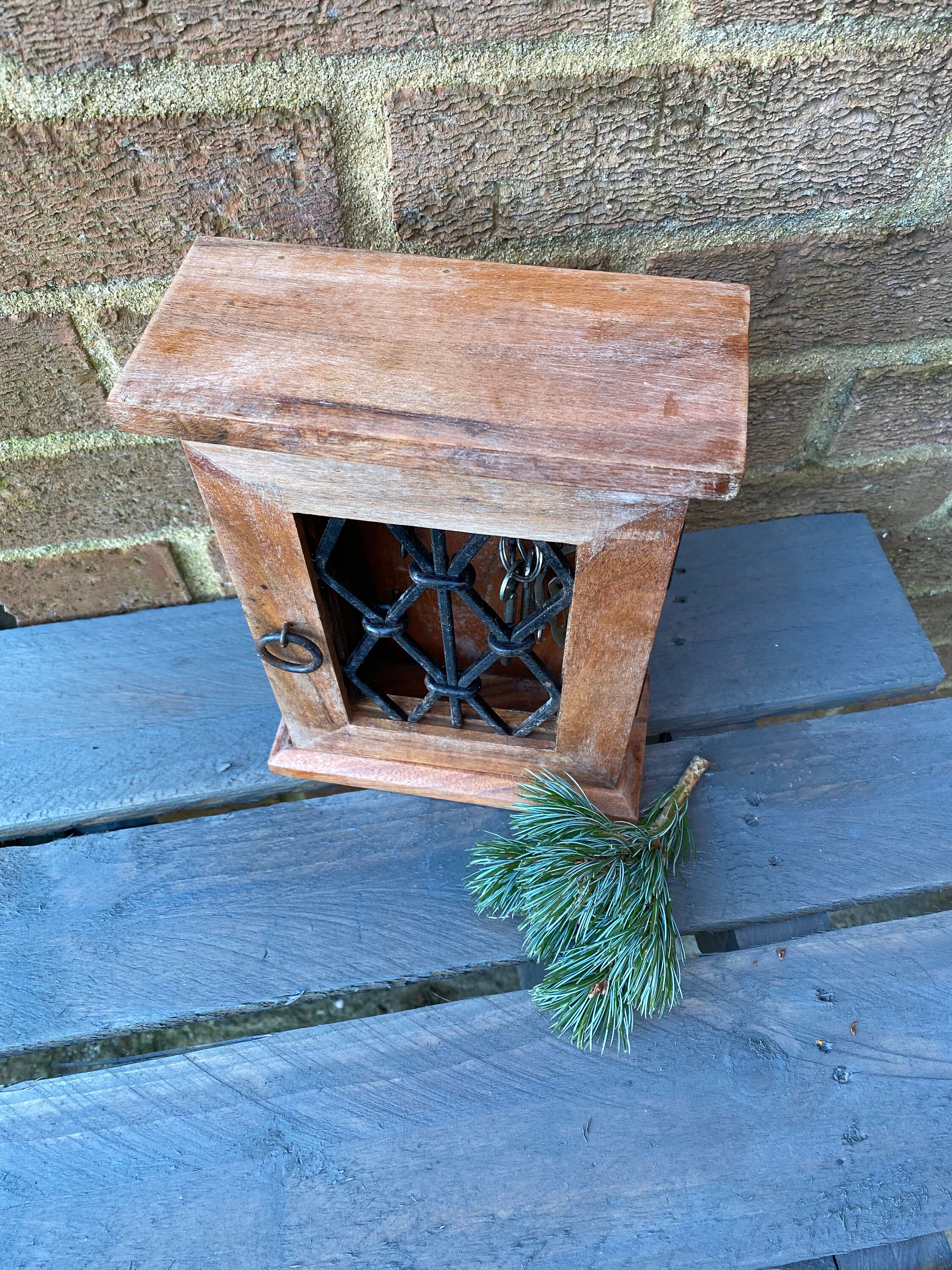 Vintage Wooden Key Box With Cast Iron Door - Etsy