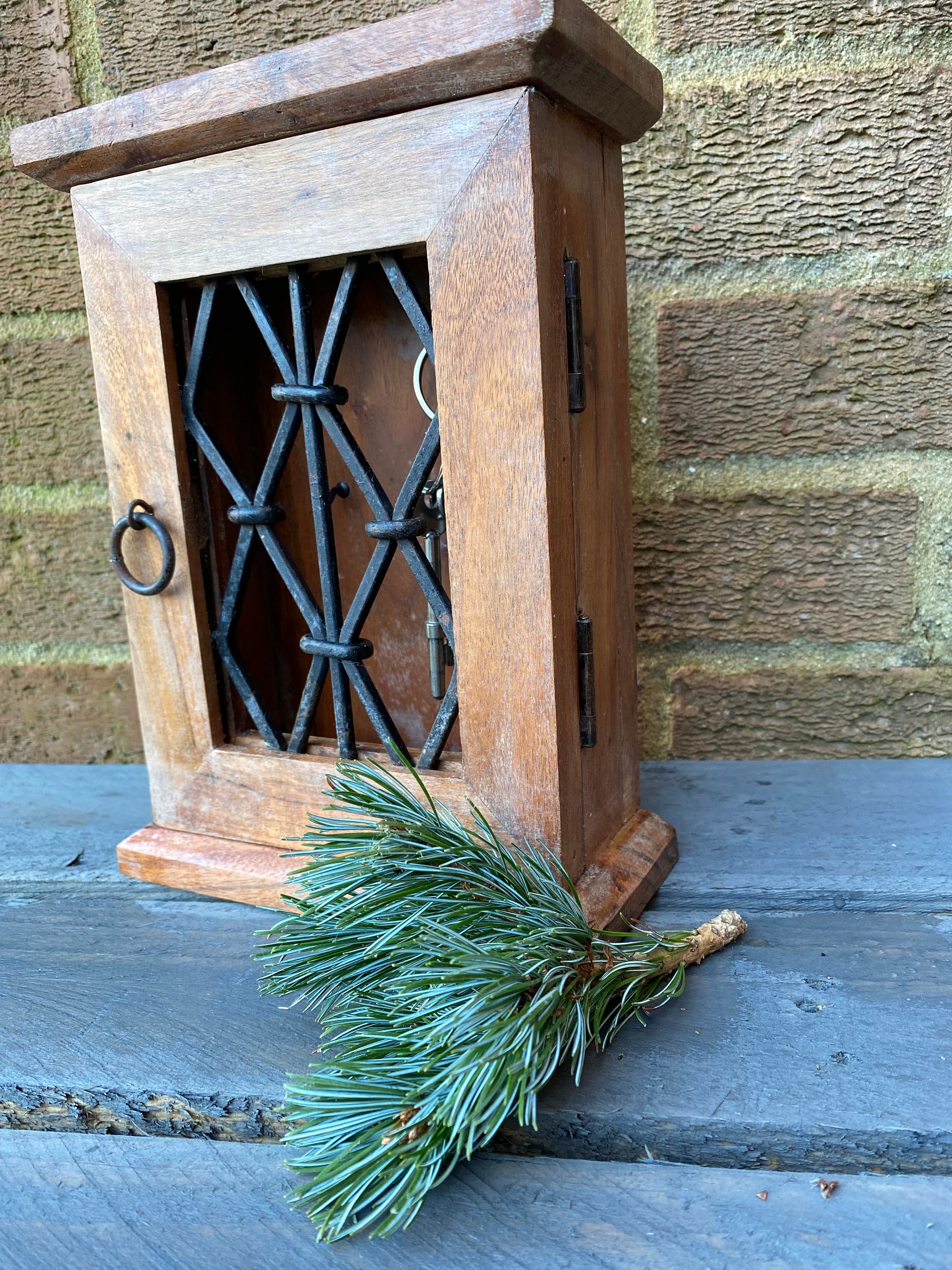 Vintage Wooden Key Box With Cast Iron Door - Etsy