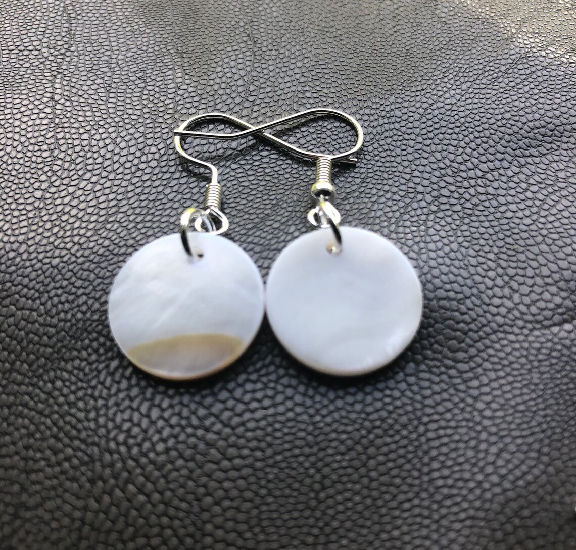 Native American Made Natural Mother Of Pearl Shell Earrings Etsy
