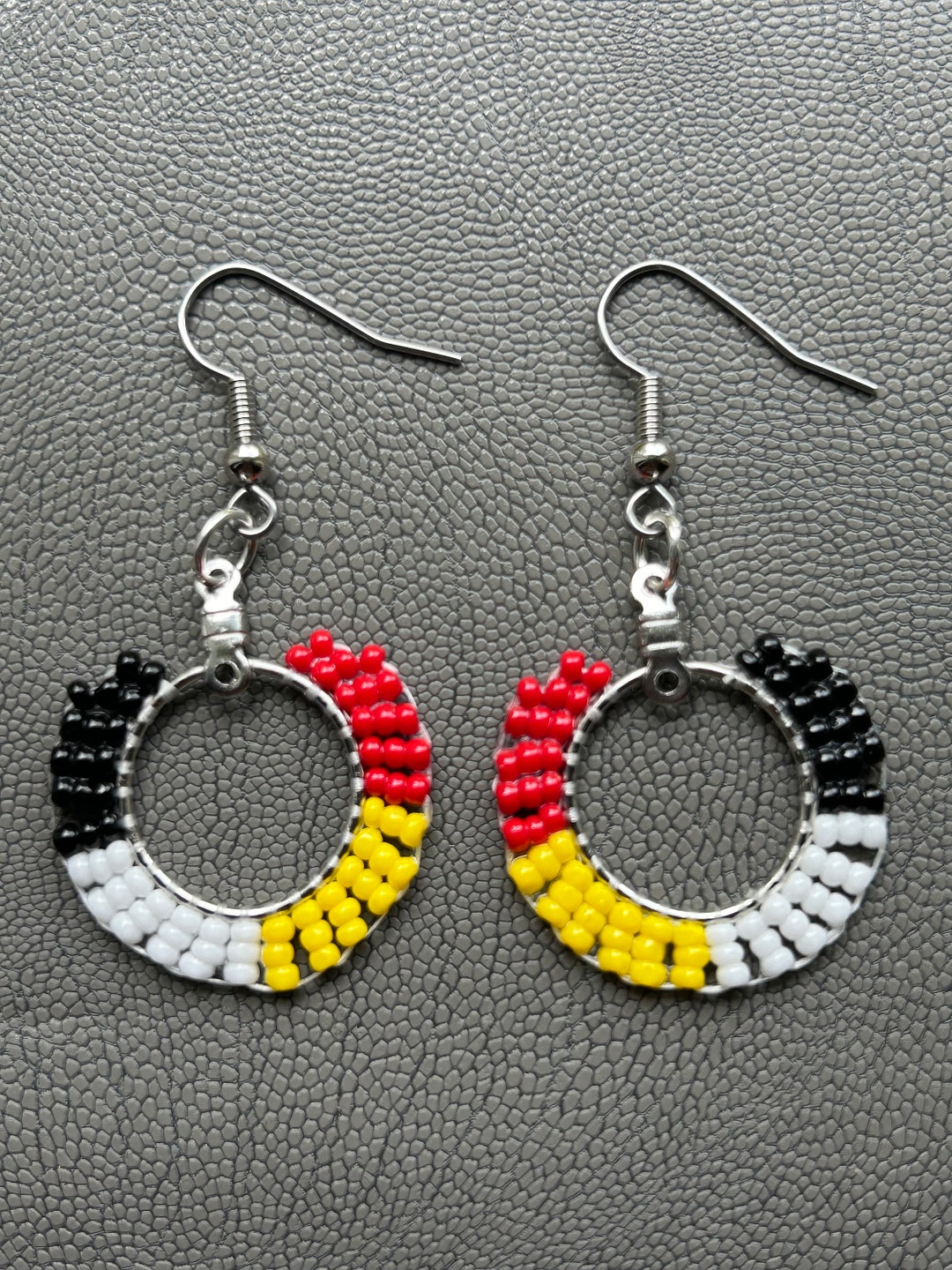 Native American Handmade Four Directions Hoop Earrings 4 Direction ...