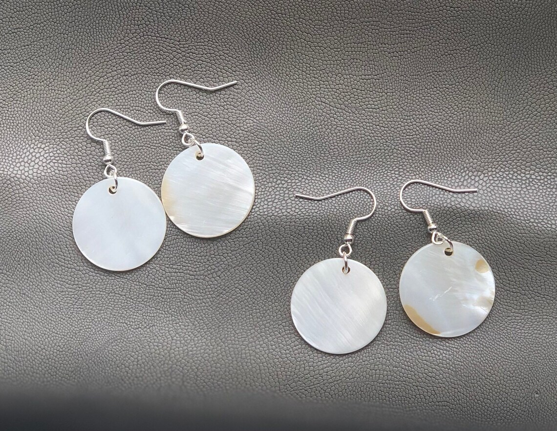 Native American Made Natural Mother Of Pearl Shell Earrings Etsy