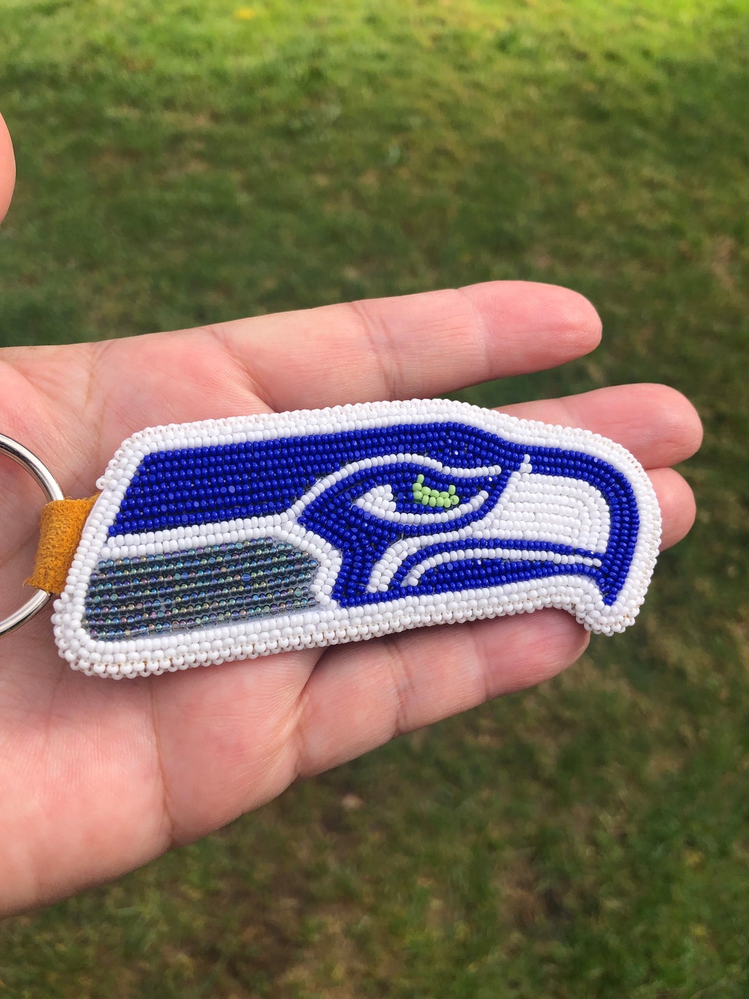 Native American Handmade Keychain Seattle Seahawks Fully Beaded Keyring ...