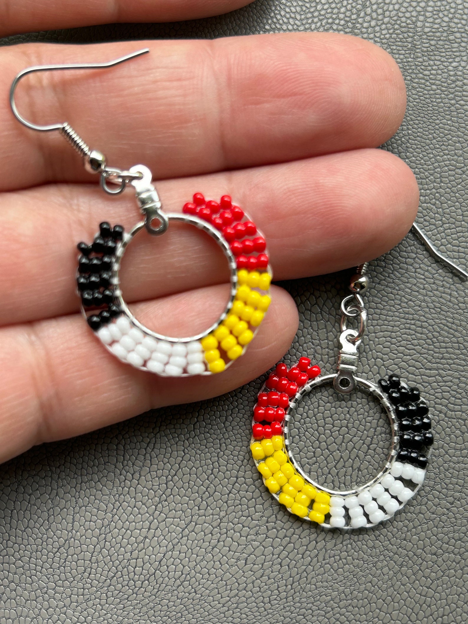 Native American Handmade Four Directions Hoop Earrings 4 Direction ...