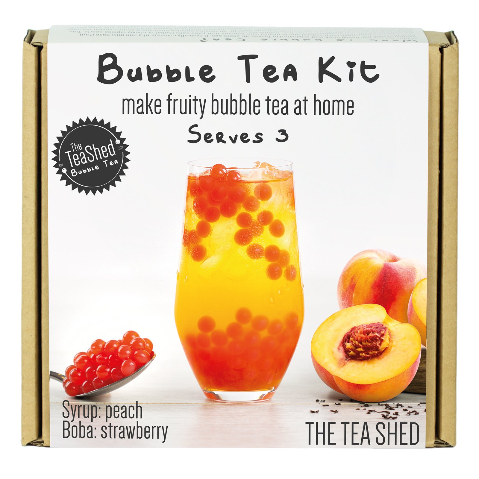 Fruity Bubble Tea Kit Gift Box 3 Servings Peach Syrup - Etsy UK