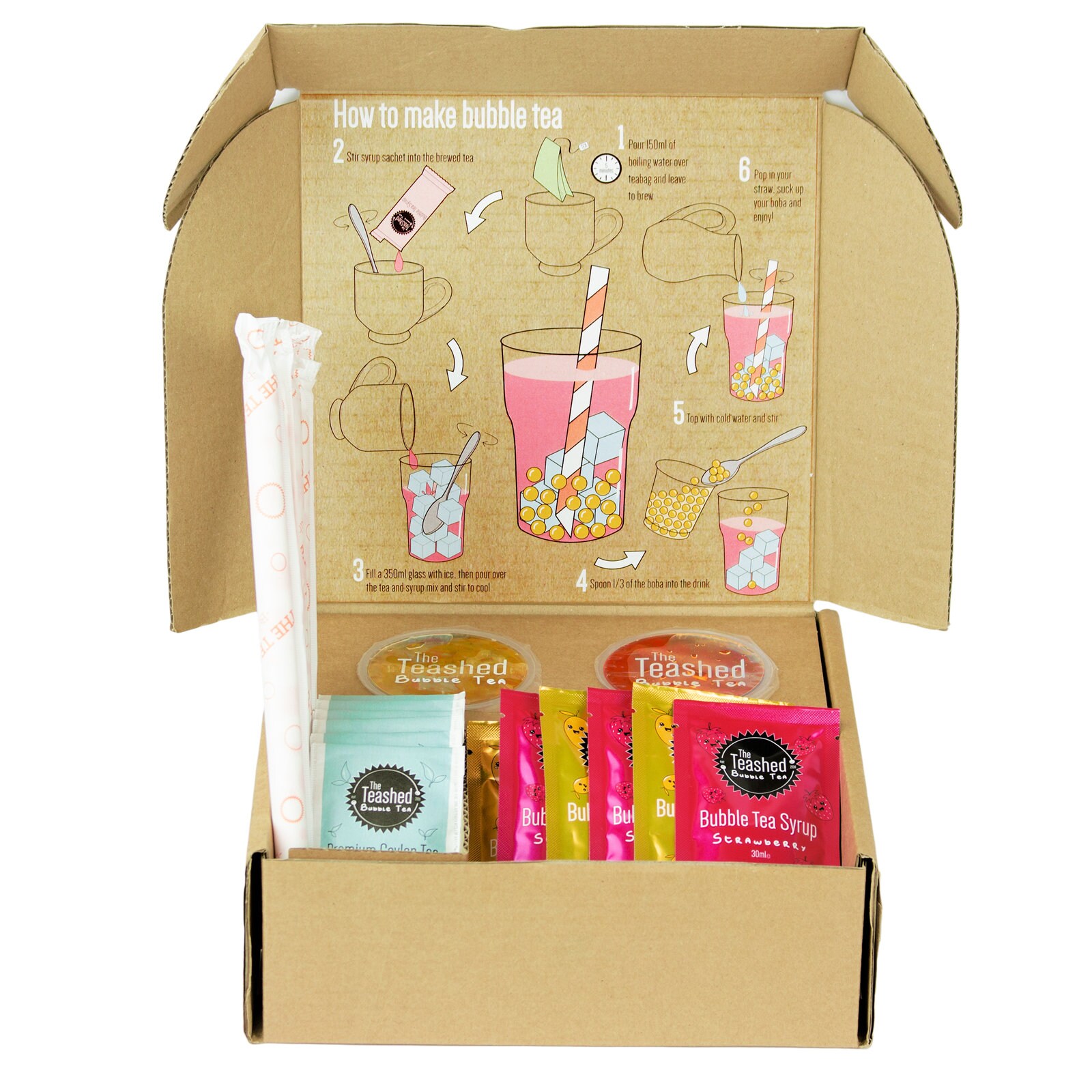 Fruit Bubble Tea Kit Gift Box 6 Serving Mango Strawberry - Etsy