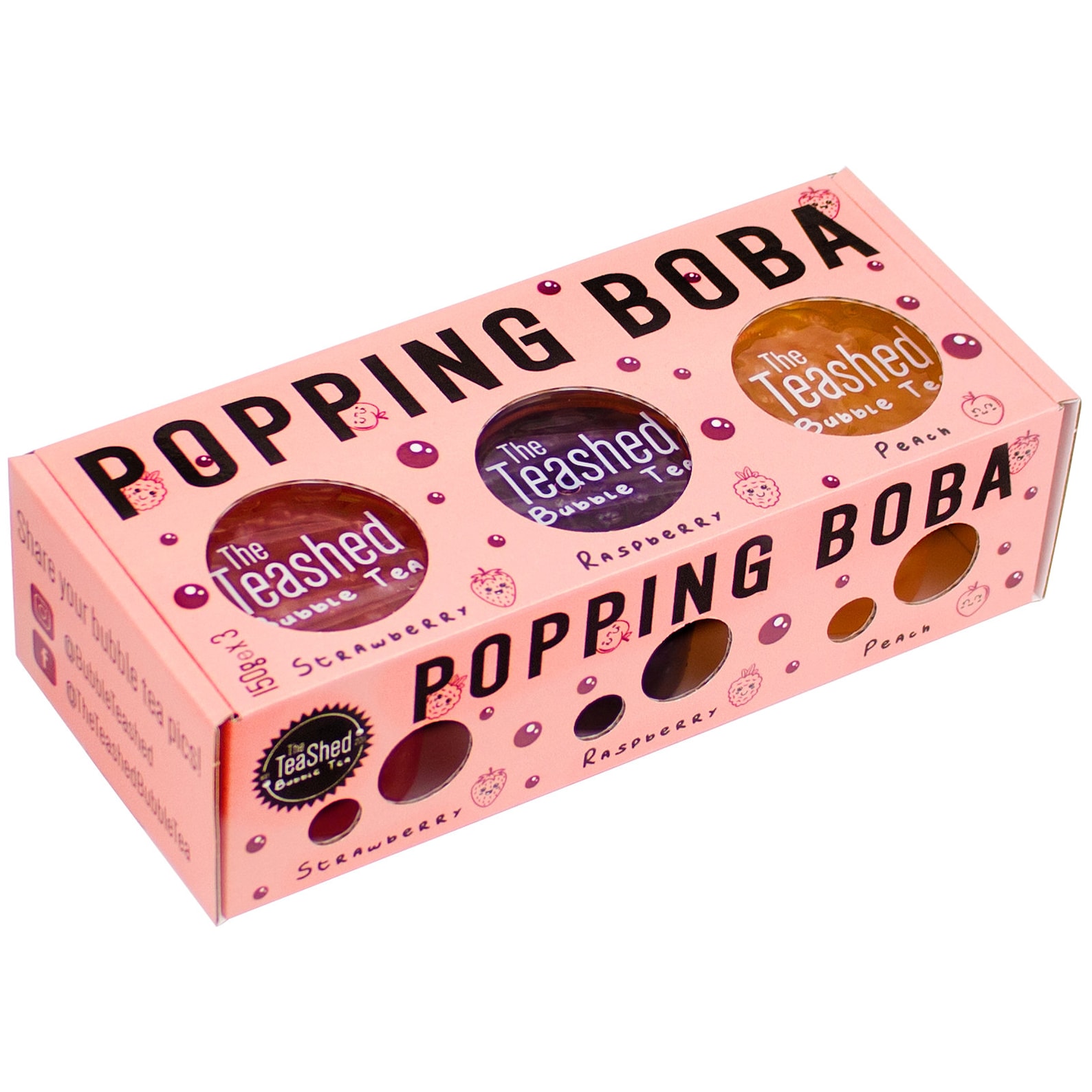Popping Boba Set for Bubble Tea at Home 9 Servings Strawberry, Peach ...
