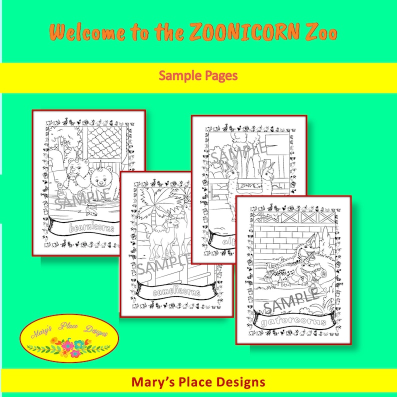 Welcome to the ZOONICORN Zoo Coloring Pages| 30 Different Unicorn Like ...