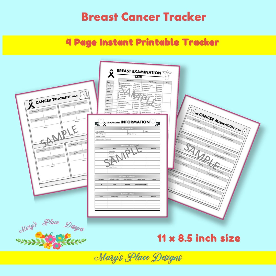 Breast Cancer Tracker |breast Examination Log | Treatment Team ...