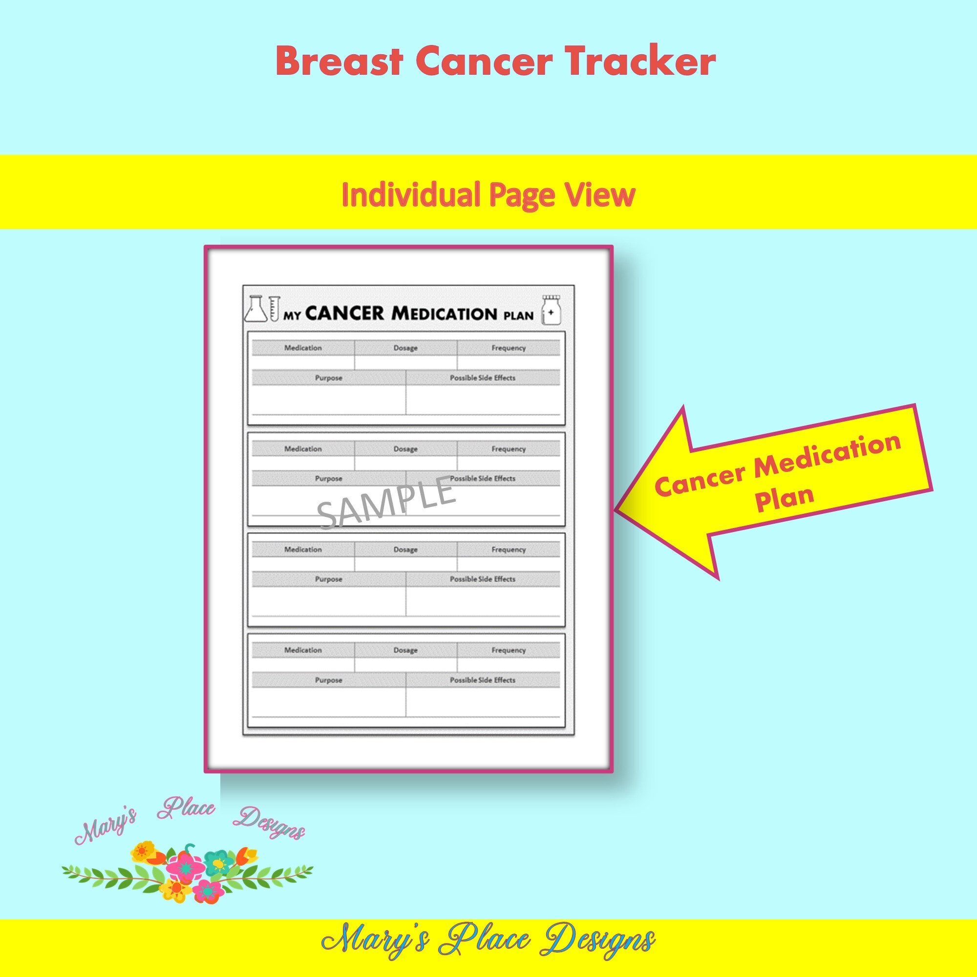 Breast Cancer Tracker |breast Examination Log | Treatment Team ...