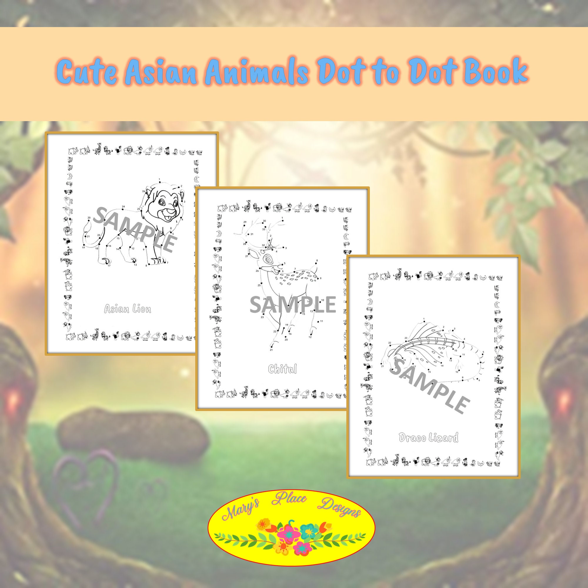 Cute Asian Animals Dot to Dot Book | Connect the Dots and Color | 30 ...
