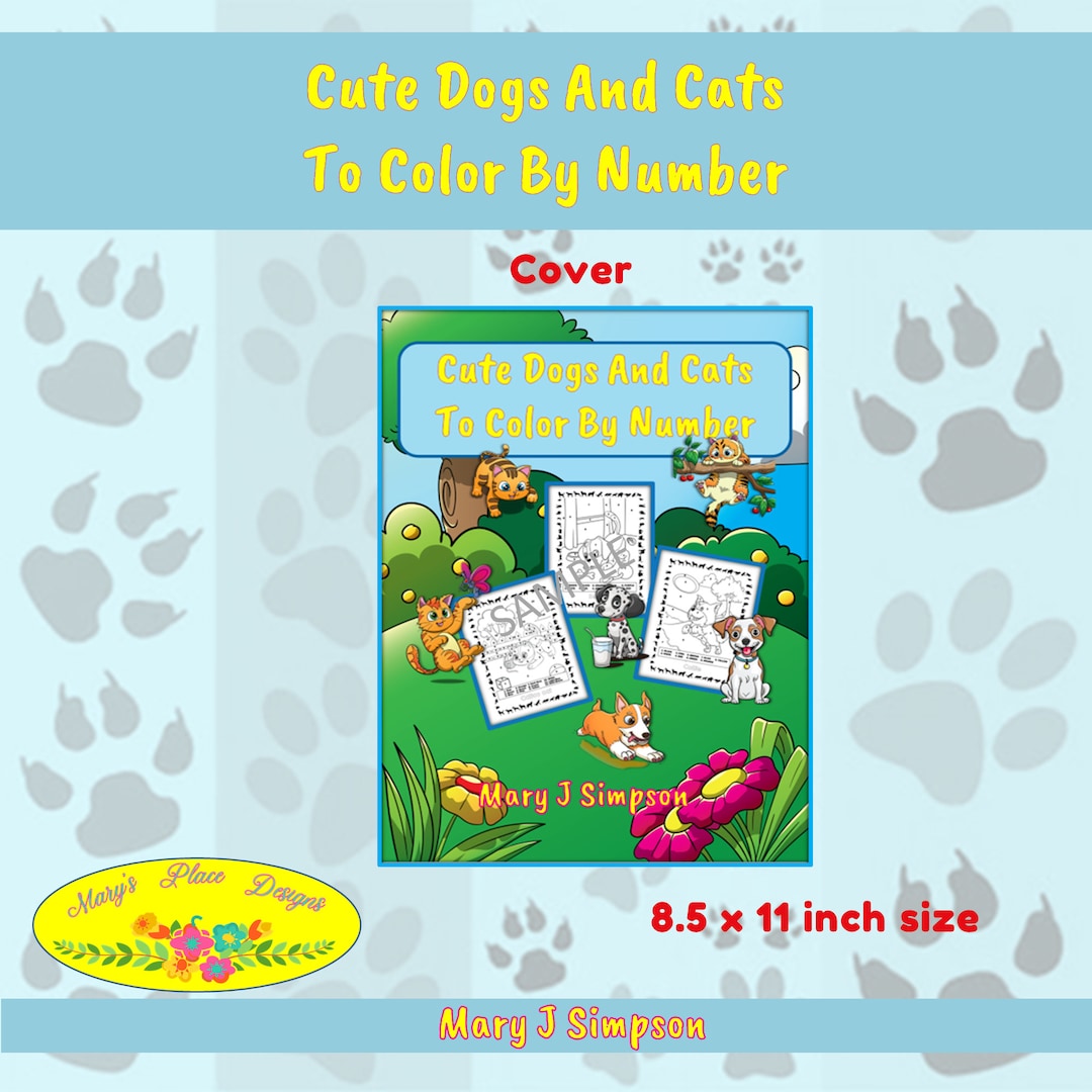 Cute Dogs and Cats to Color by Number 30 Different (Instant Download ...