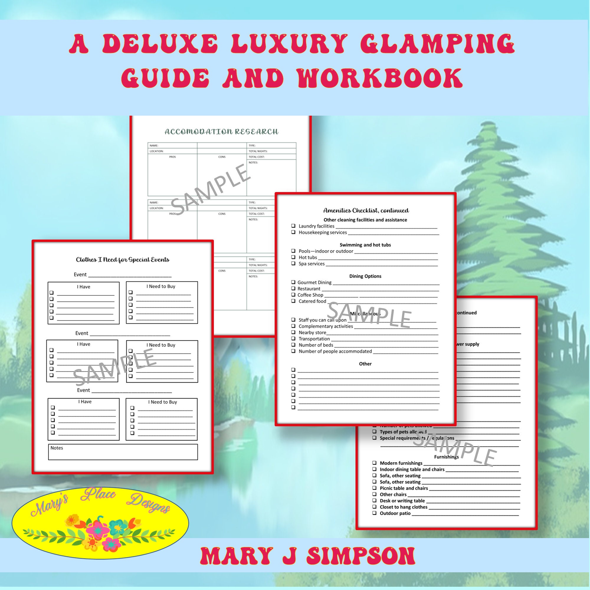 Deluxe Luxury Glamping Guide and Workbook | 72 Pages of Information ...