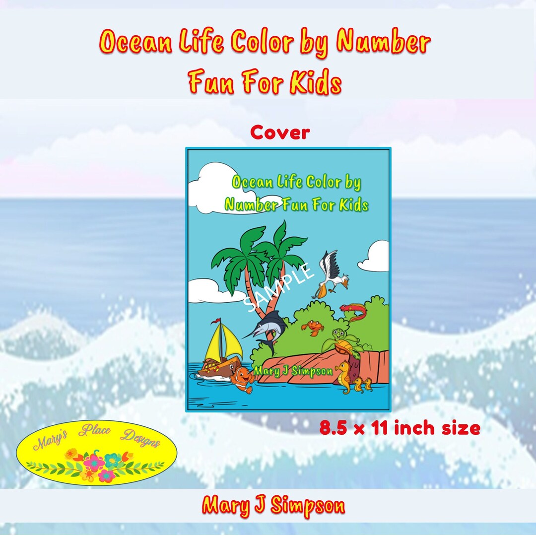 Ocean Life Color by Number Fun for Kids | 30 Different Pictures | Sea ...