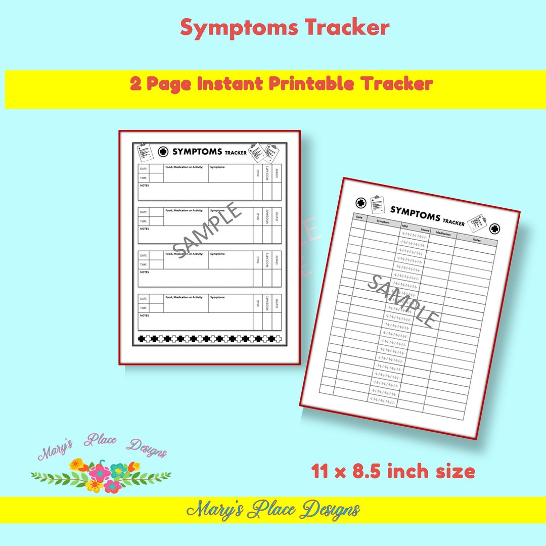 Daily Symptoms Tracker | Line A Day Tracker |simple Prompts Tracker ...