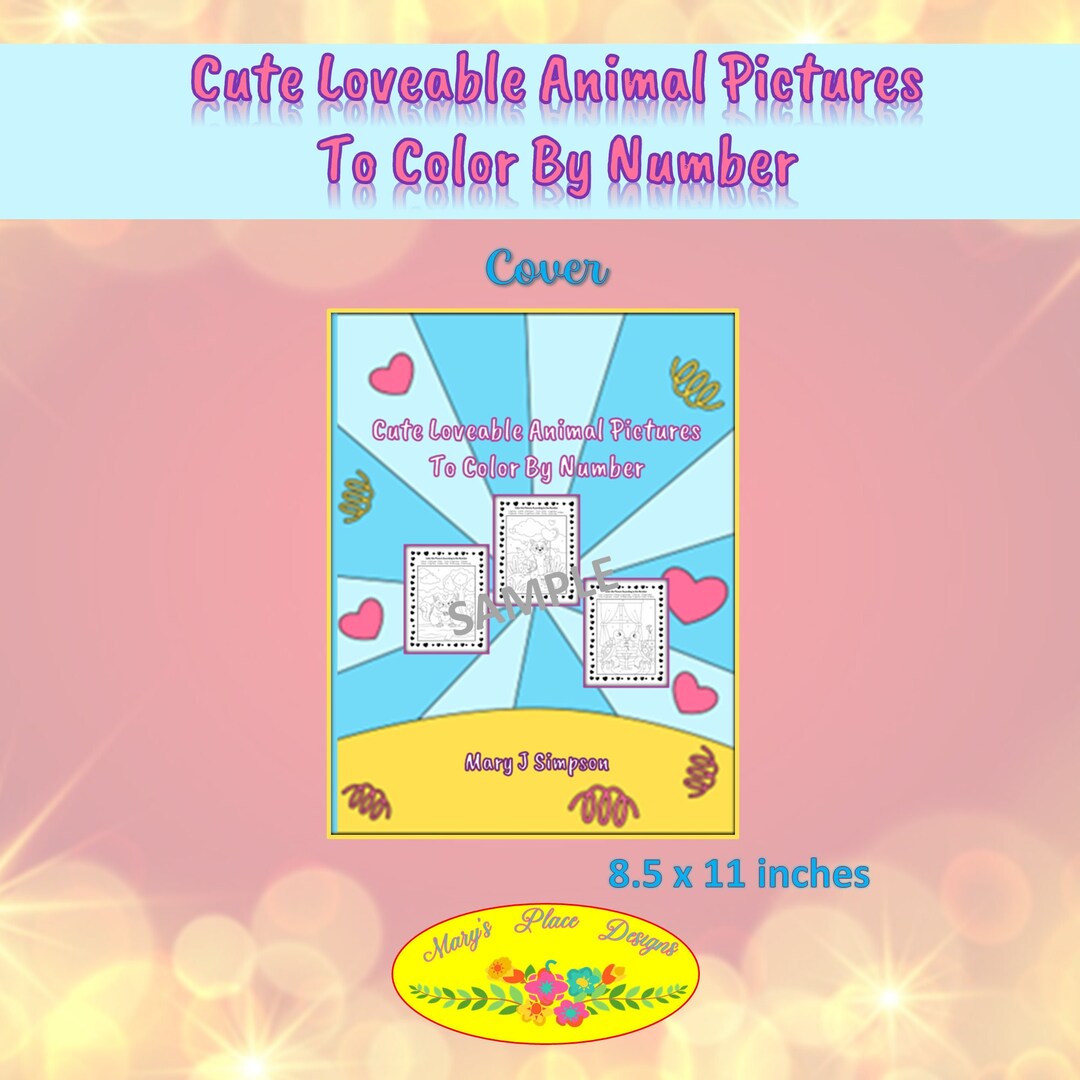 Cute Loveable Animals to Color by Number | 30 Different Pictures | Easy ...