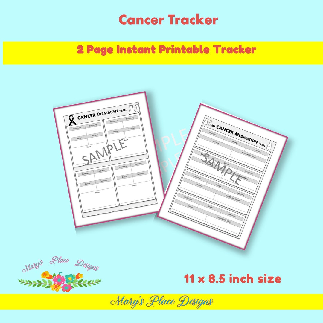 Cancer Tracker | |treatment Plan |medication Plan | Instant Download ...