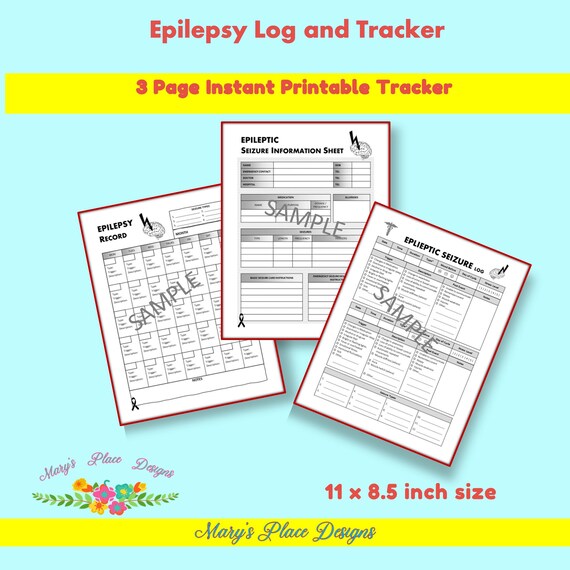 Monthly Epileptic Tracker Epileptic Seizure Log Seizure - Etsy