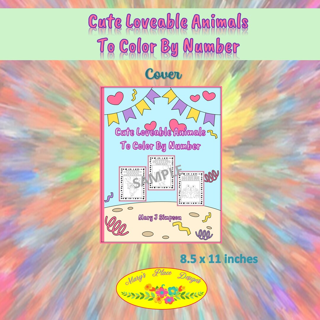 Cute Loveable Animals to Color by Number | 30 Different Pictures | Easy ...