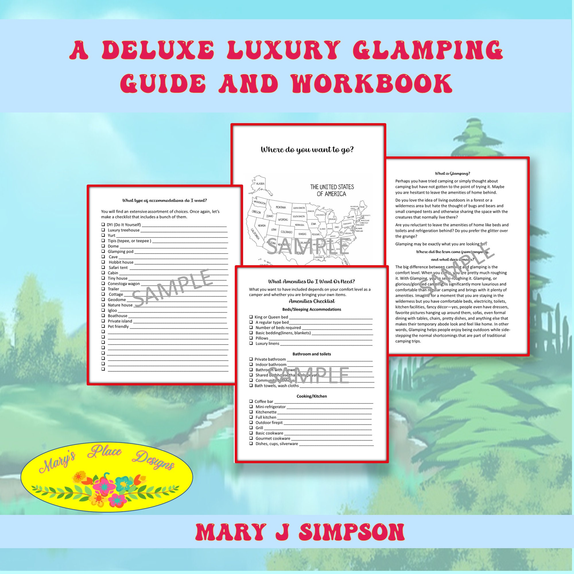 Deluxe Luxury Glamping Guide and Workbook | 72 Pages of Information ...
