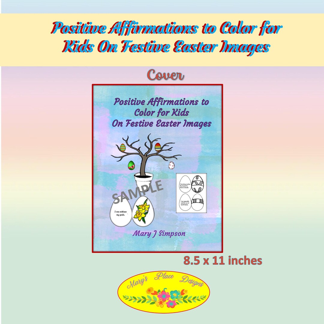 Kids Positive Affirmations to Color | Festive Easter Image| 30 ...